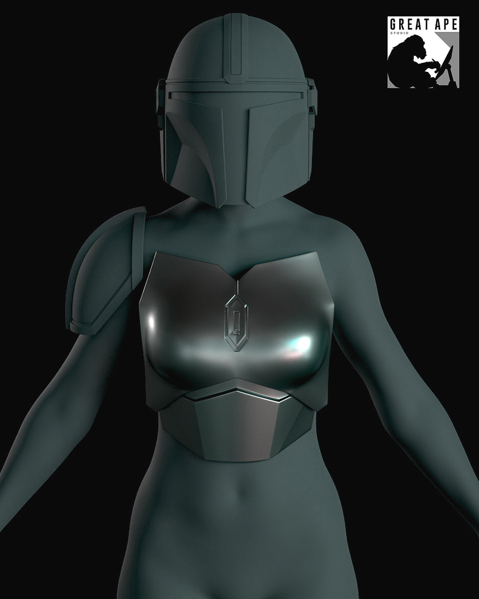 Mandalorian 'feminized' breastplate model for 3D printing (.STL file d – Great Ape Studio